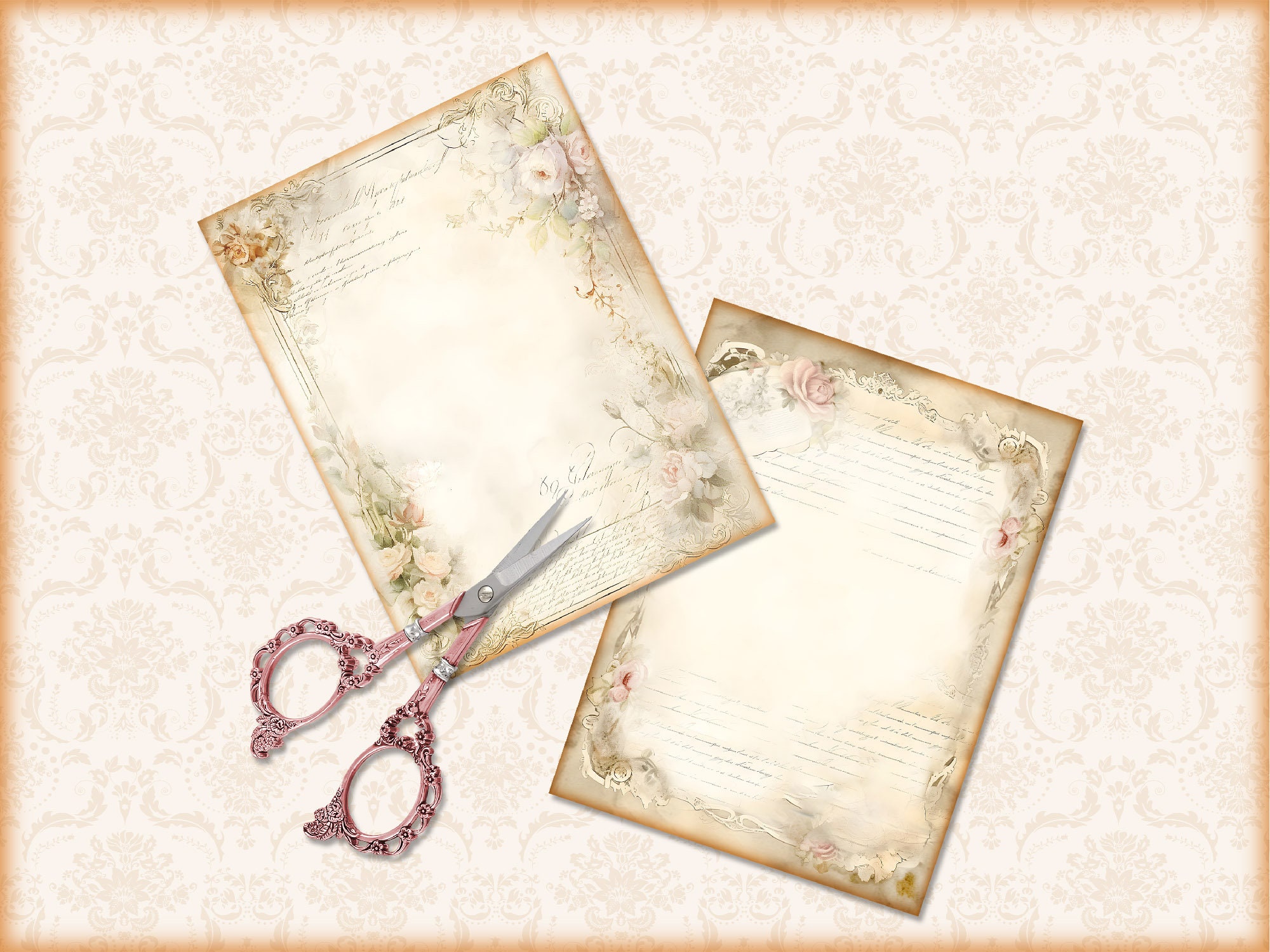 Vintage Floral Tea Set Themed Junk Journal Pages 14 Pcs JPG - Etsy