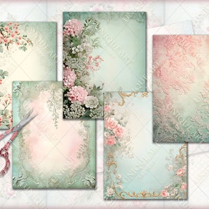 Romantic Rustic Floral Pages Vol.02, Watercolor Scrapbook Collage ...