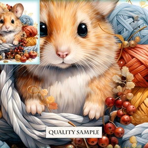 Christmas Knitting Mice, Cute Mouse, Watercolor Printable Pages ...