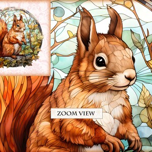 Autumn Animals, Stained Glass Watercolor Clipart Bundle HQ Printable ...