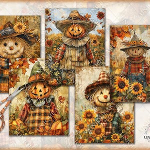 Autumn Scarecrow Vol.02, Autumn Landscape, Printable Digital Scrapbook ...