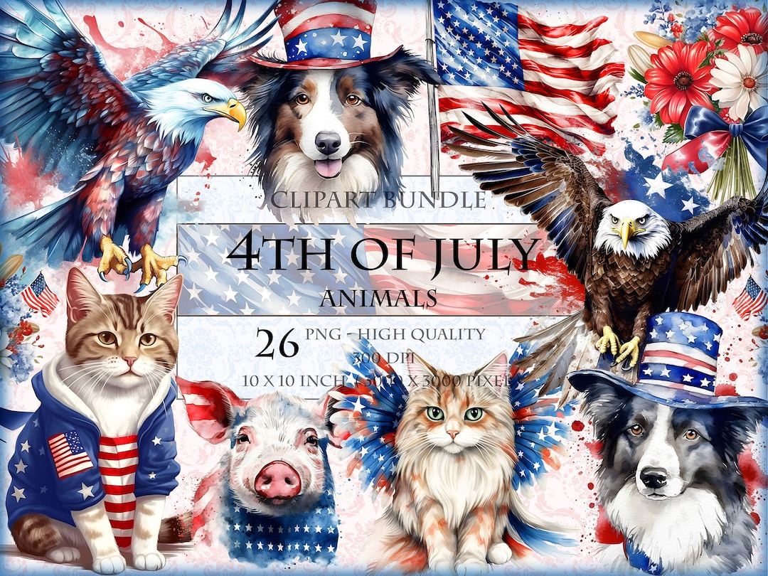 4th of July Animals / Independence Day / Patriotic - Etsy