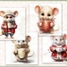 Christmas Coffee Mice, Cute Mouse, Watercolor Printable Pages, Digital ...