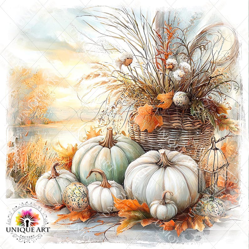 Autumn Season Printable 40 JPG Image, Whimsical Pumpkins, Fall ...