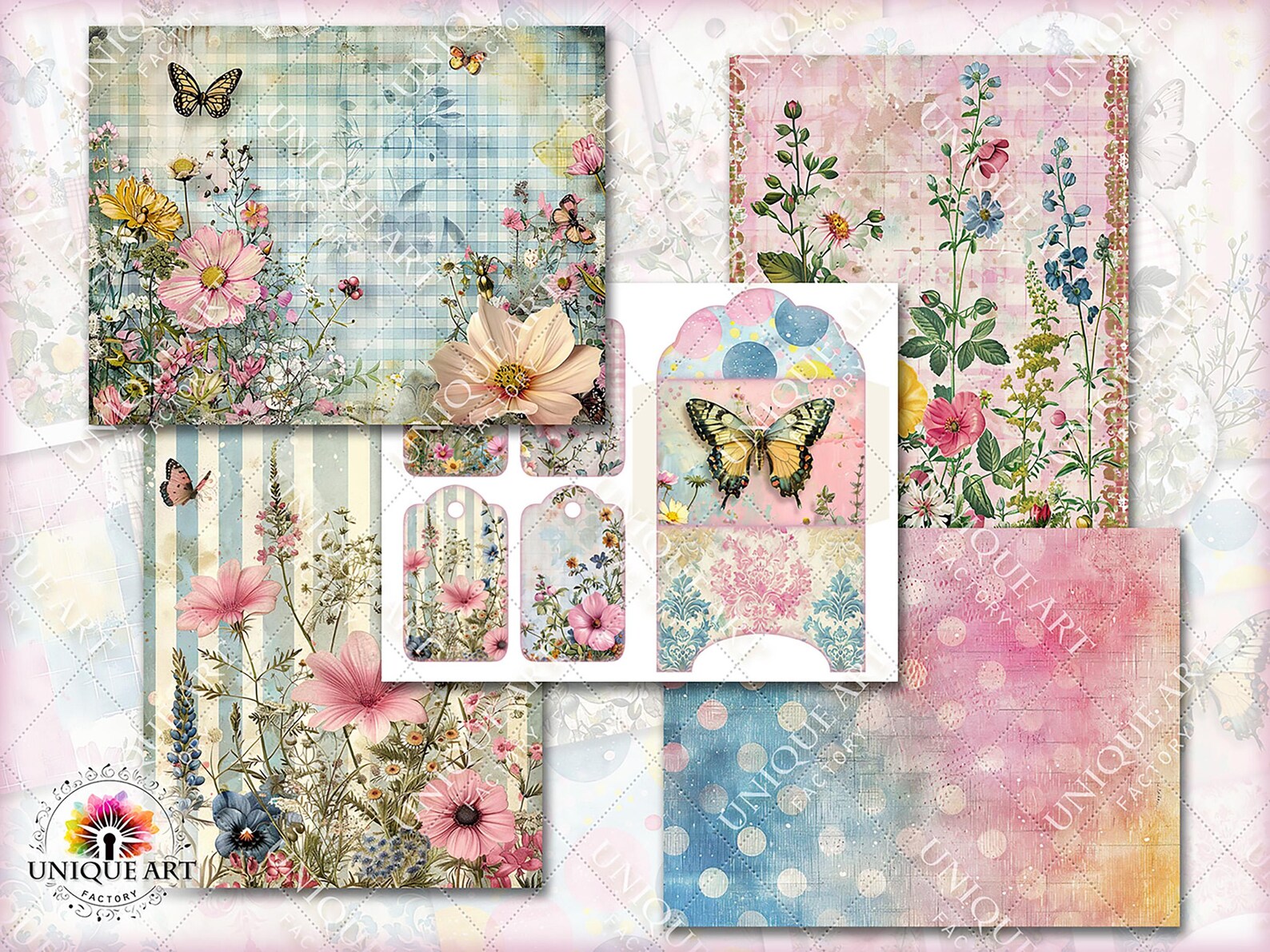 Summer Wind, Vintage Scrapbook / Junk Journal Kit, Printable Digital ...