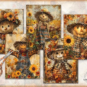 Autumn Scarecrow Vol.02, Autumn Landscape, Printable Digital Scrapbook ...