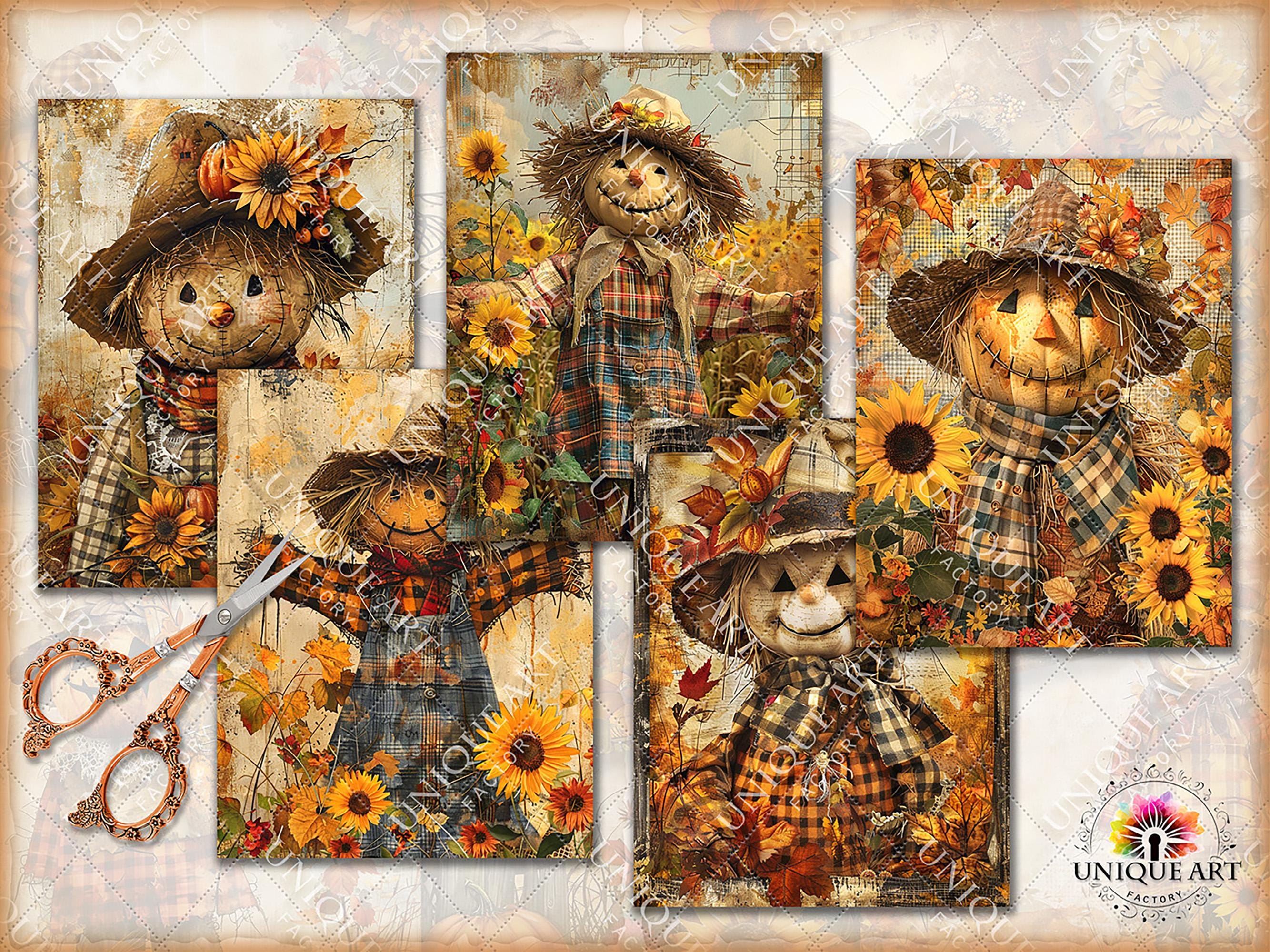 Autumn Scarecrow Vol.02, Autumn Landscape, Printable Digital Scrapbook ...