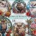 Owl and Roses Stained Glass Watercolor Clipart Bundle HQ Printable PNG ...