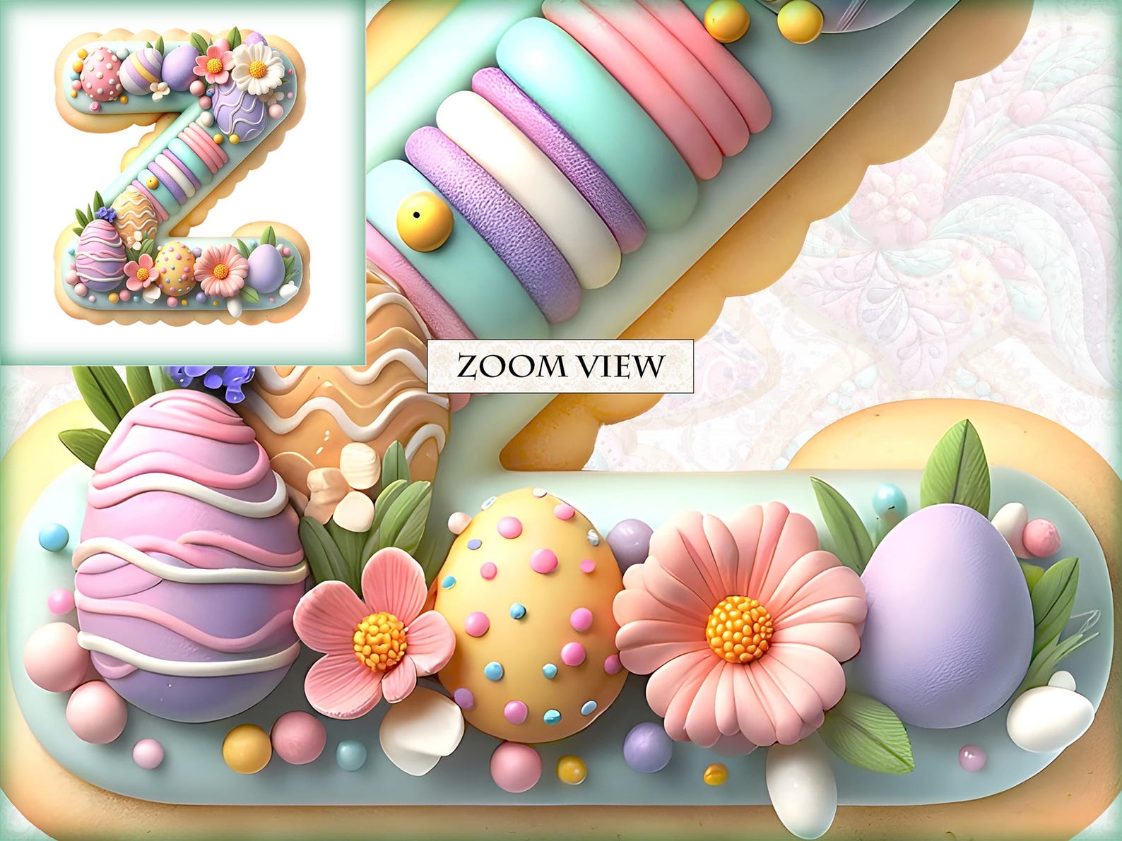 Easter Alphabet and Numbers PNG Bundle, Watercolor Spring Clipart ...