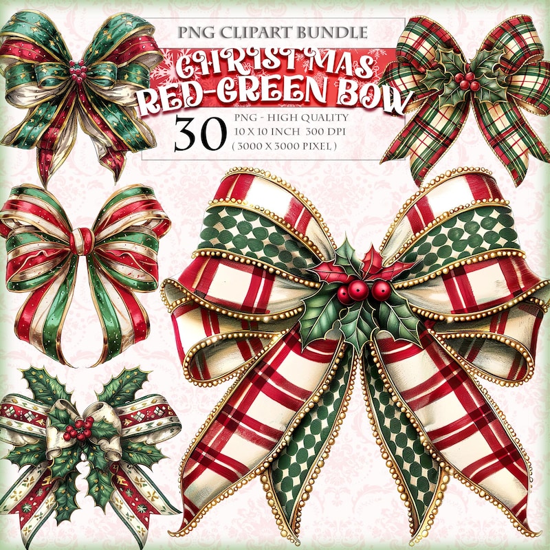 Red/green Ribbon - Etsy