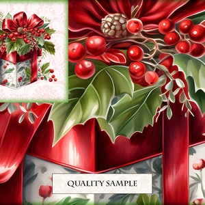 Christmas Gift Box, Watercolor Clipart Bundle, 20 HQ Printable PNG ...