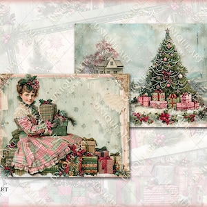 Christmas Vintage Gift Boxes, Digital Collage Sheet, Printable Pages ...