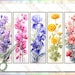 Spring Flower Bookmarks, Watercolor Digital Sheets, 2x6,3 Inch 25 ...