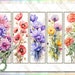 Spring Flower Bookmarks, Watercolor Digital Sheets, 2x6,3 Inch 25 ...