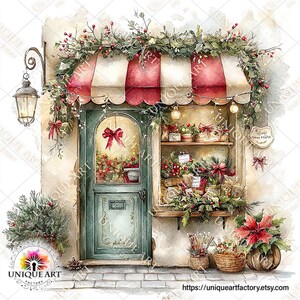 Christmas Flower Shop, Printable 22 JPG Images for Scrapbook Junk ...