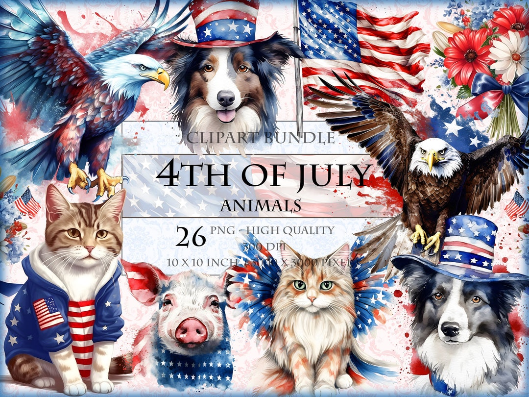 4th of July Animals / Independence Day / Patriotic - Etsy