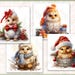Christmas Chicks, Cute Chickens, Watercolor Printable Pages, Digital ...
