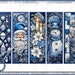Dark Blue Bookmarks, Vintage Noel, Watercolor Digital Sheets, 2x6,5 ...