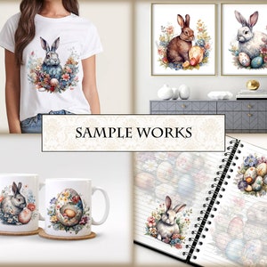 Bunny and Easter Eggs Watercolor Clipart Bundle HQ Printable PNG Format ...