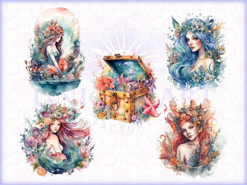 Elegant Mermaids Magical Sea Maiden Sea Princess - Etsy
