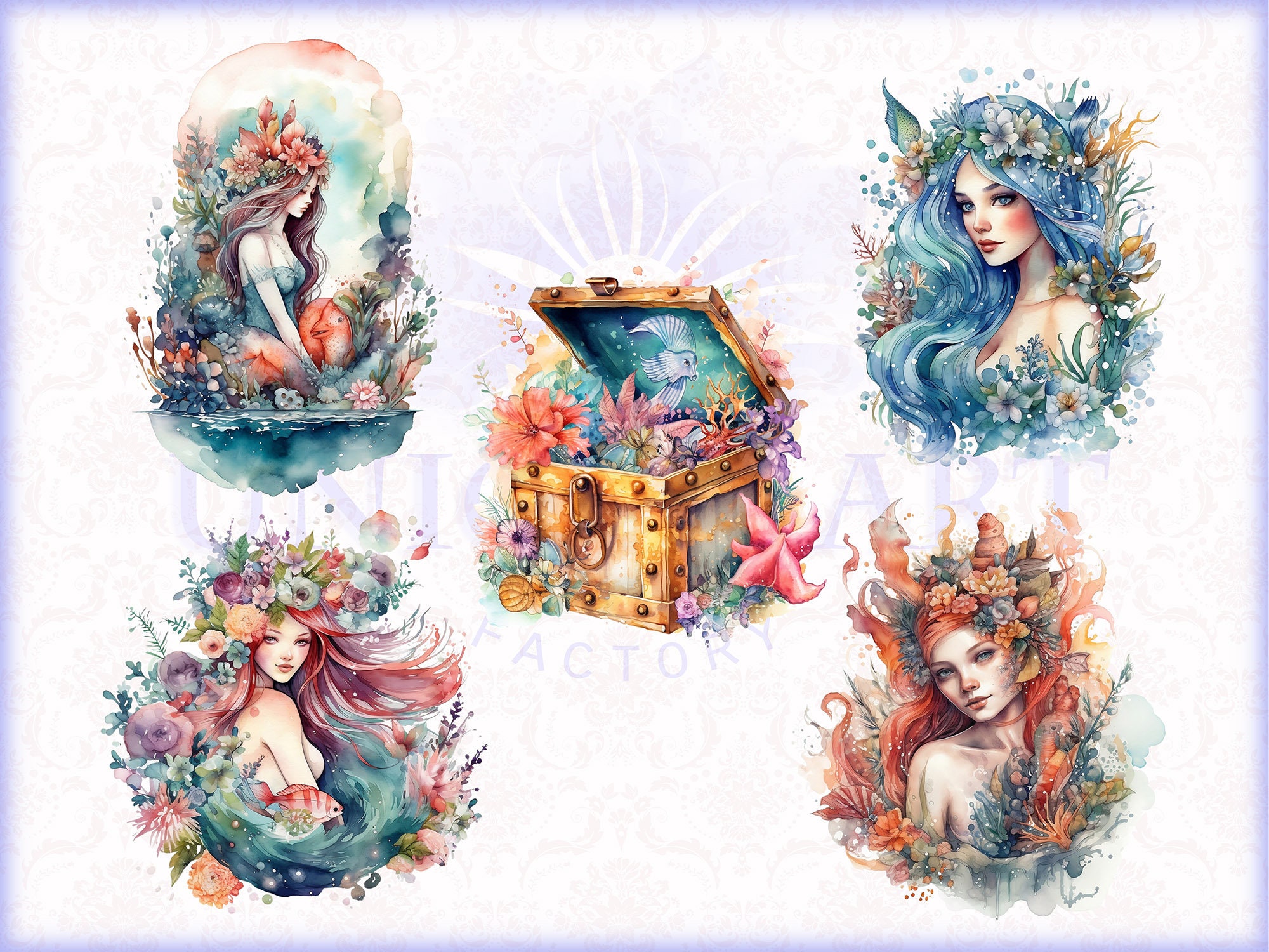 Elegant Mermaids Magical Sea Maiden Sea Princess - Etsy