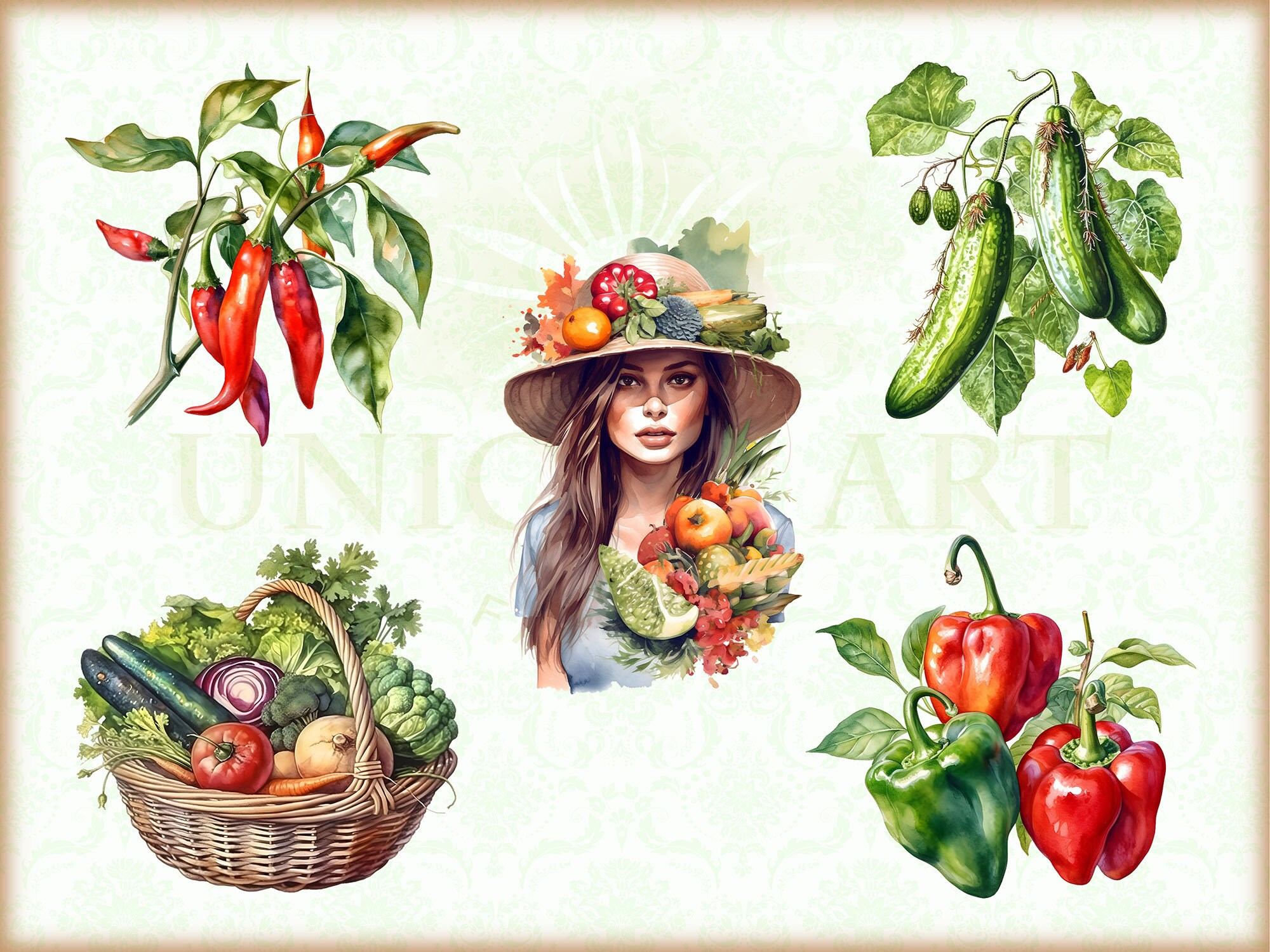 Vegetables Vol.02 Watercolor Clipart Bundle HQ Printable - Etsy