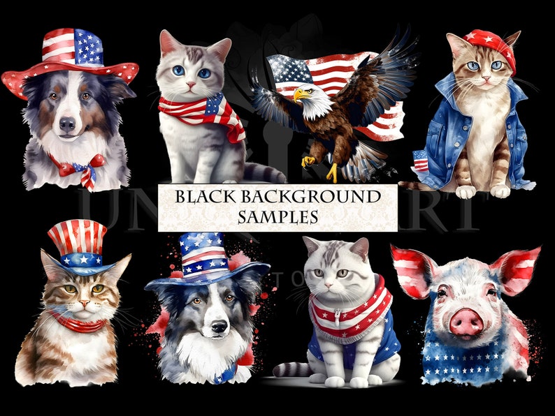 4th of July Animals / Independence Day / Patriotic - Etsy