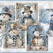 Christmas Blue Snowman Vol.02, Winter Landscape, Printable 14 JPG Image ...
