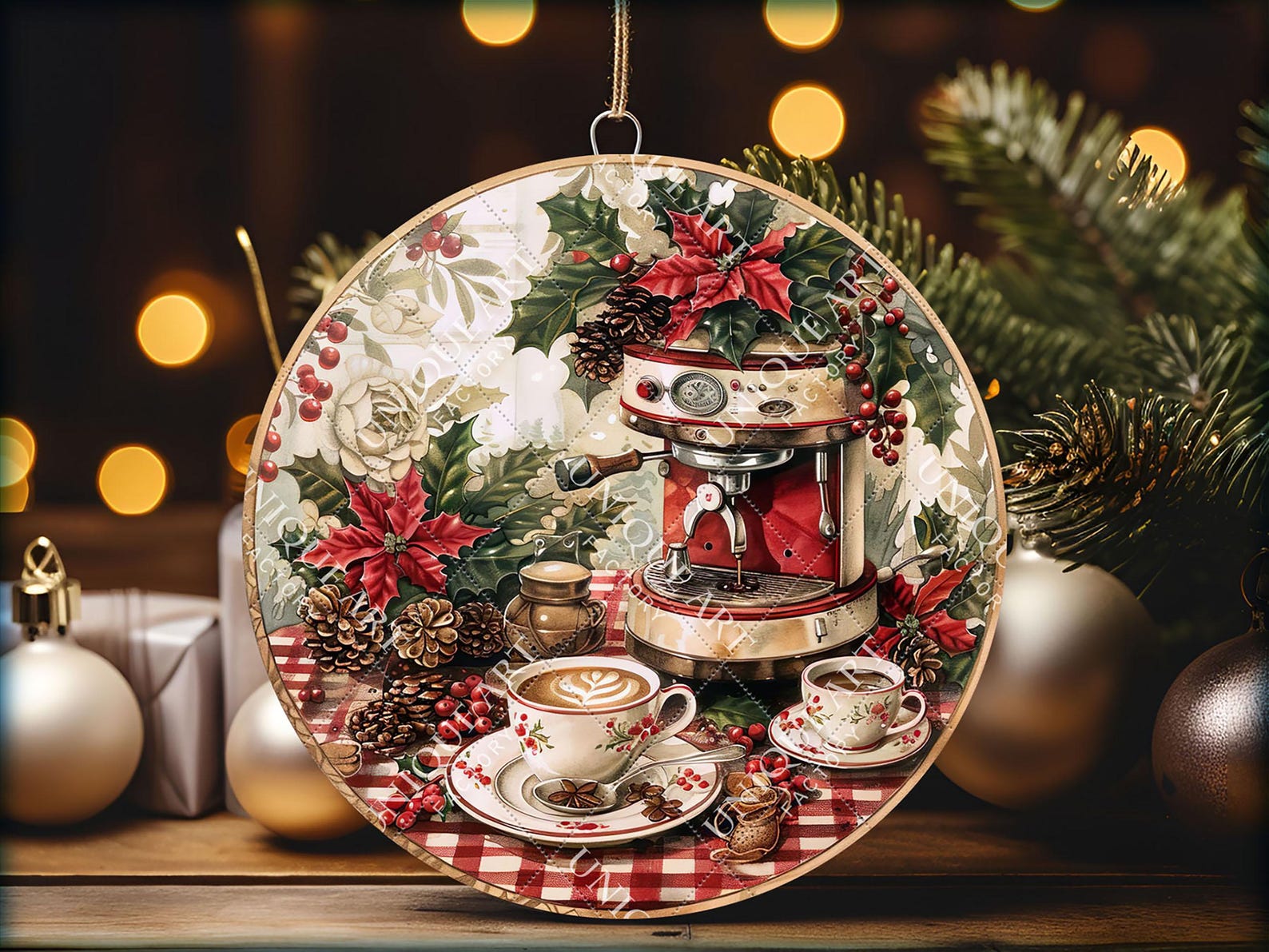 Christmas Coffee Time Round Vol.01, Watercolor Clipart Bundle, 15 HQ ...