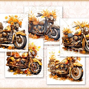 Autumn Motorcycles Classic Boho Style Motorcycle Watercolor - Etsy