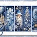 Dark Blue Bookmarks, Vintage Noel, Watercolor Digital Sheets, 2x6,5 ...
