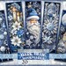 Dark Blue Bookmarks, Vintage Noel, Watercolor Digital Sheets, 2x6,5 ...