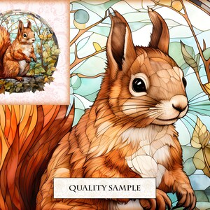 Autumn Animals, Stained Glass Watercolor Clipart Bundle HQ Printable ...