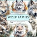 Wolf Family Watercolor Clipart Bundle HQ Printable PNG - Etsy