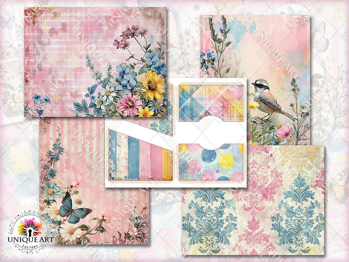 Summer Wind, Vintage Scrapbook / Junk Journal Kit, Printable Digital ...