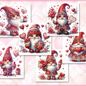 Valentine Gnome, Printable Digital Pages, Scrapbook, Junk Journal ...