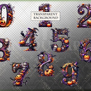 Halloween Alphabet and Numbers, Clipart Bundle, 36 HQ Printable ...