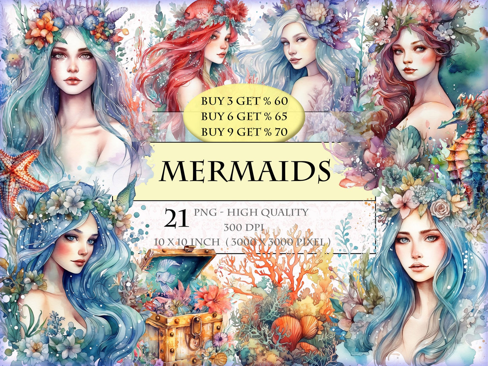 Elegant Mermaids Magical Sea Maiden Sea Princess - Etsy