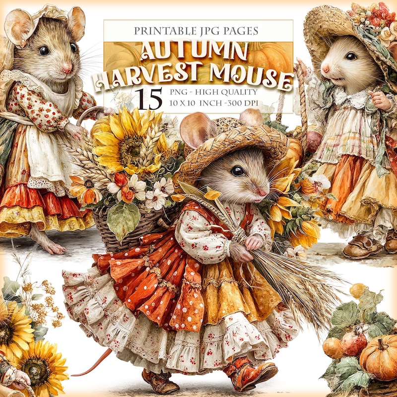 Harvest Mouse Clipart - Etsy