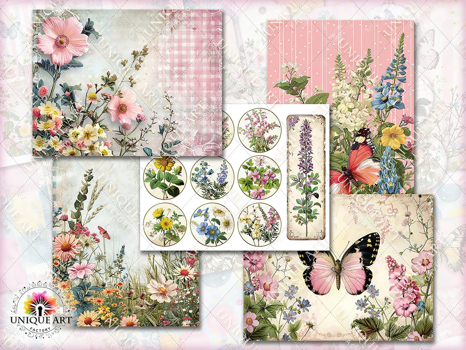 Summer Wind, Vintage Scrapbook / Junk Journal Kit, Printable Digital ...