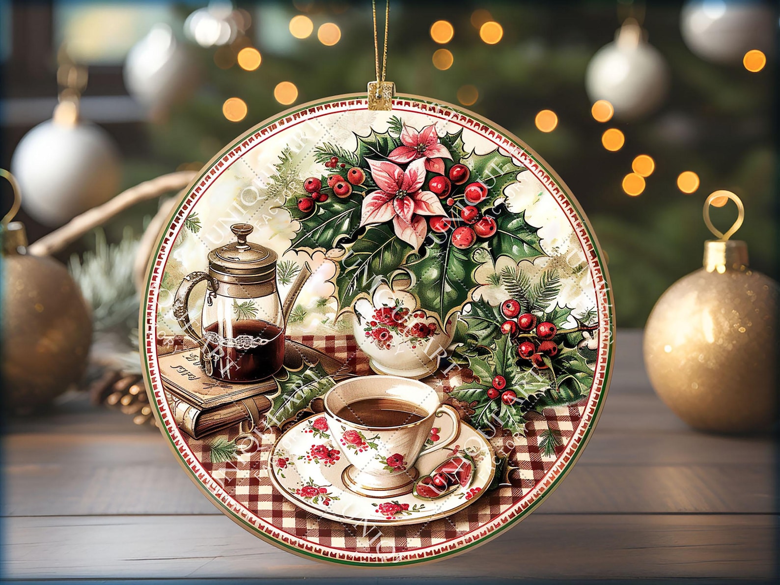 Christmas Coffee Time Round Vol.01, Watercolor Clipart Bundle, 15 HQ ...
