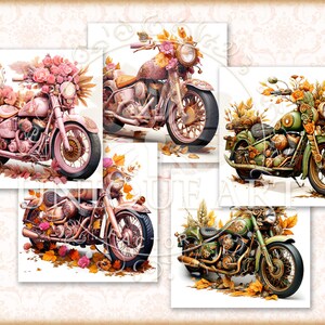 Autumn Motorcycles Classic Boho Style Motorcycle Watercolor - Etsy