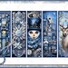 Dark Blue Bookmarks, Vintage Noel, Watercolor Digital Sheets, 2x6,5 ...