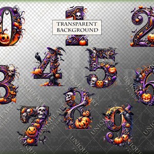 Halloween Alphabet and Numbers, Clipart Bundle, 36 HQ Printable ...