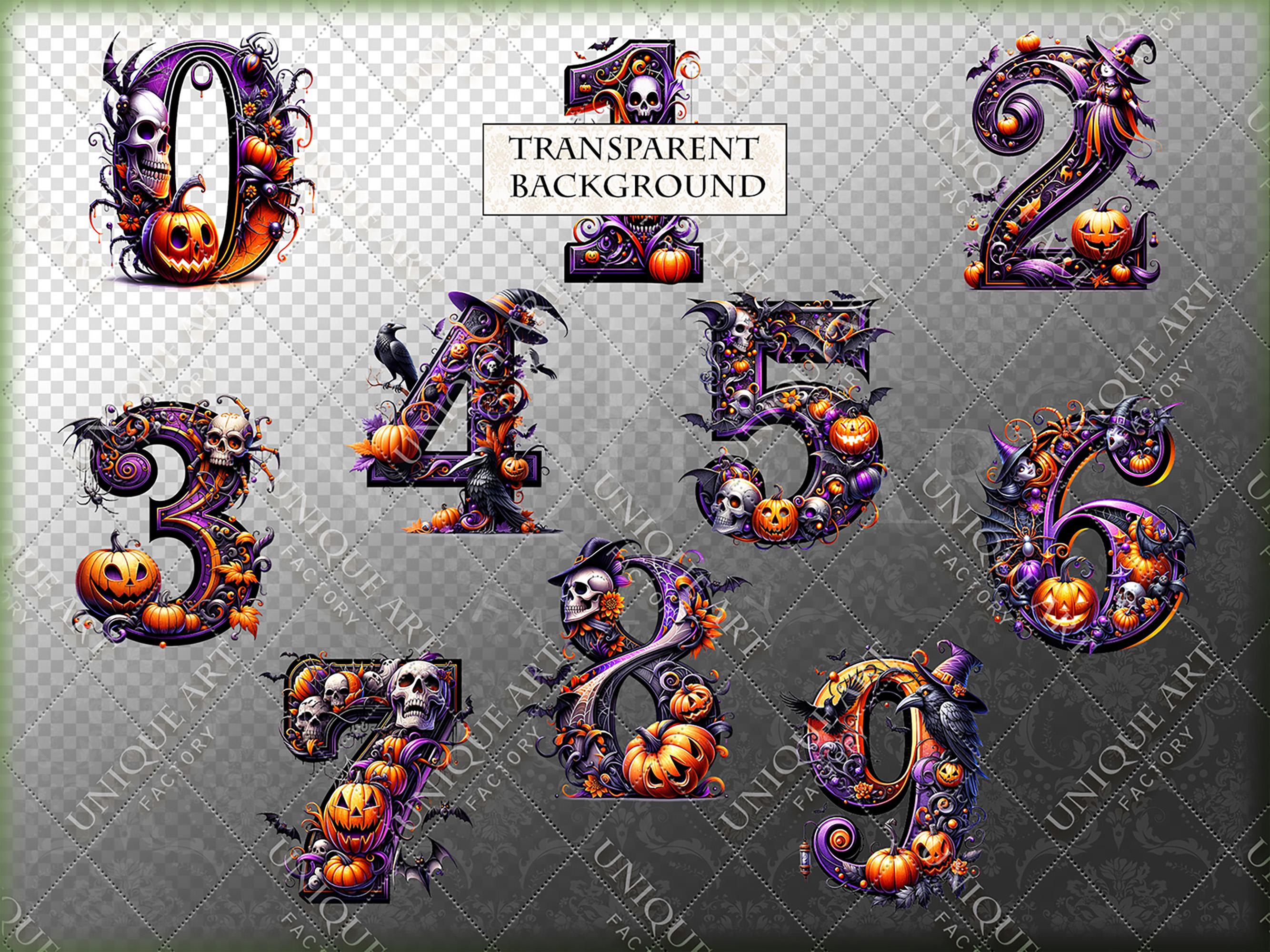 Halloween Alphabet and Numbers, Clipart Bundle, 36 HQ Printable ...
