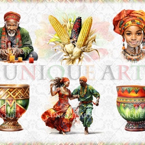 Kwanzaa, African American Heritage Celebration, Watercolor Clipart ...