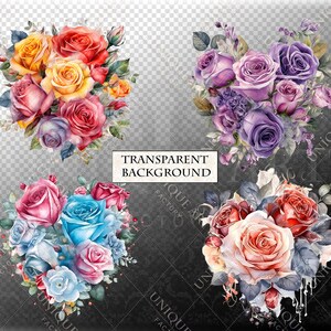 Rose Bouquets Mothers Day Special for Wedding Invitation Watercolor ...