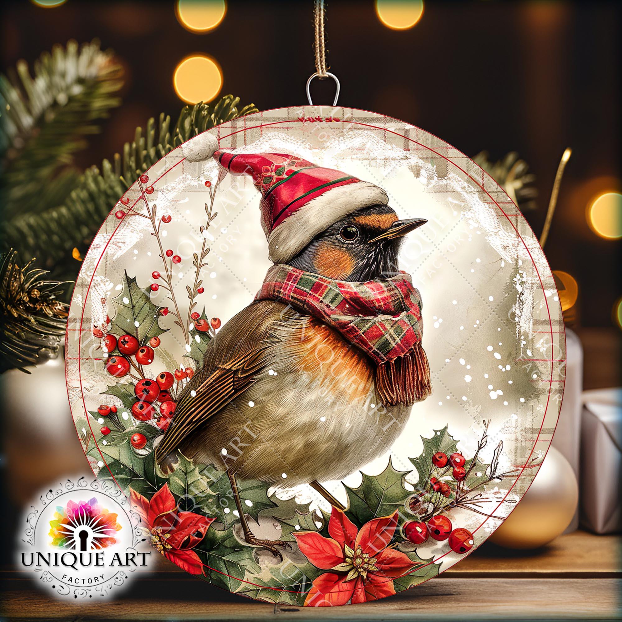 Christmas Robin Bird - Round Clipart Bundle, Printable 16 PNG Image ...