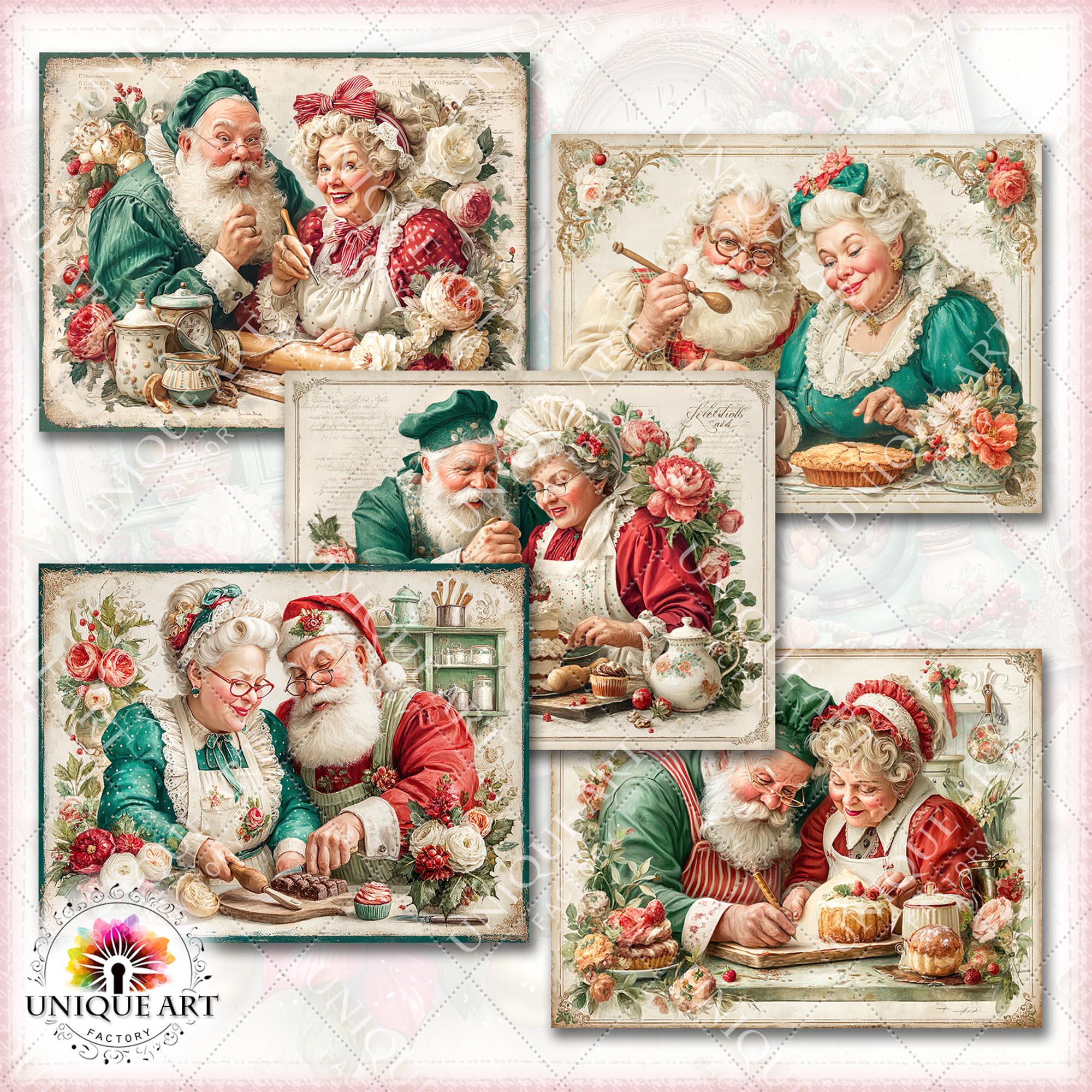 Christmas Mr and Mrs Claus' Kitchen, Printable 19 JPG Image, Cozzy ...