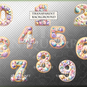 Easter Alphabet and Numbers, Clipart Bundle, 36 HQ Printable ...